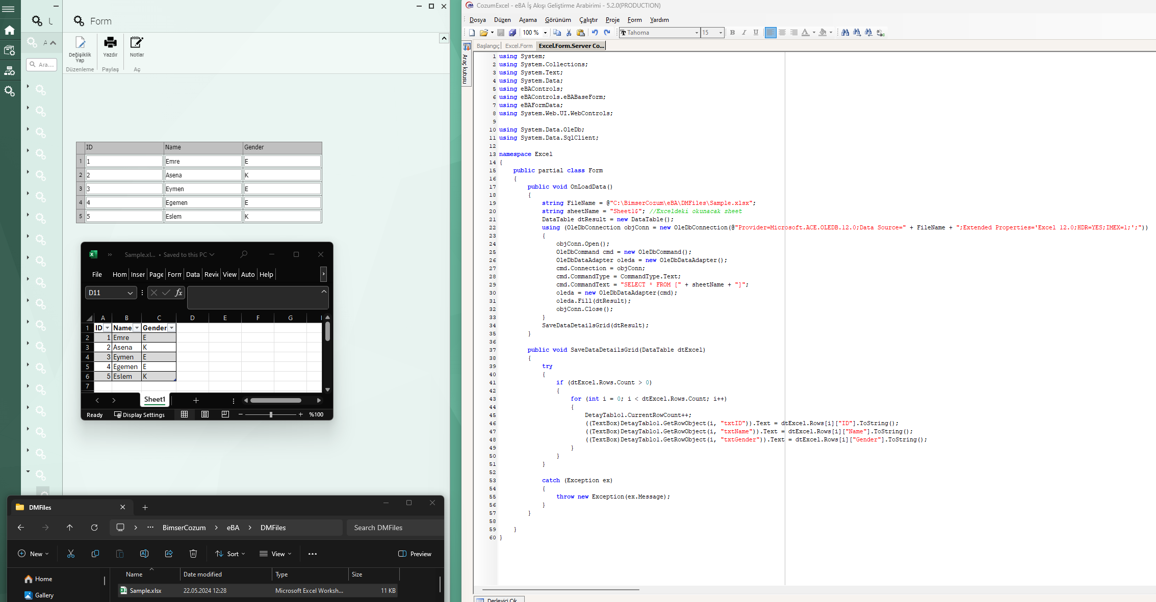 Excel import | Bimser
